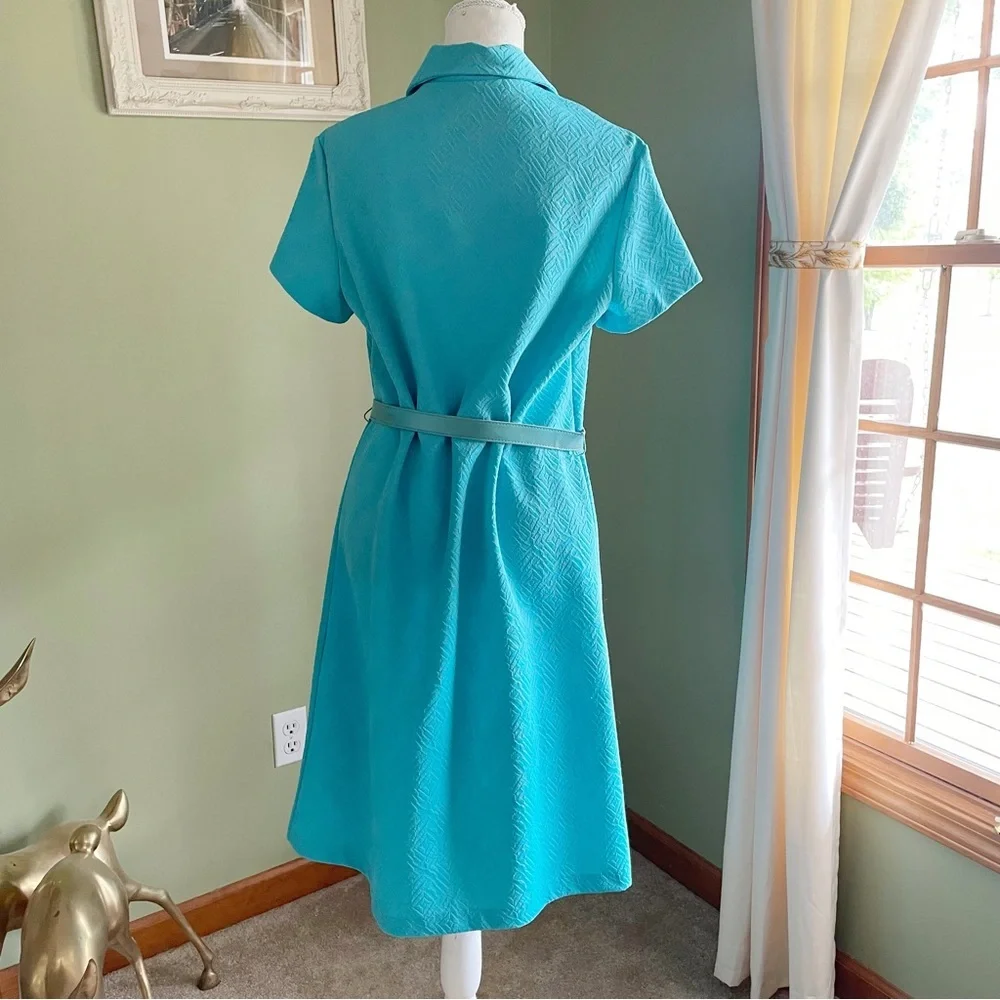 Vintage | Dresses | Vintage 6s70s Groovy Dog Ear Collar Blue Dress ...